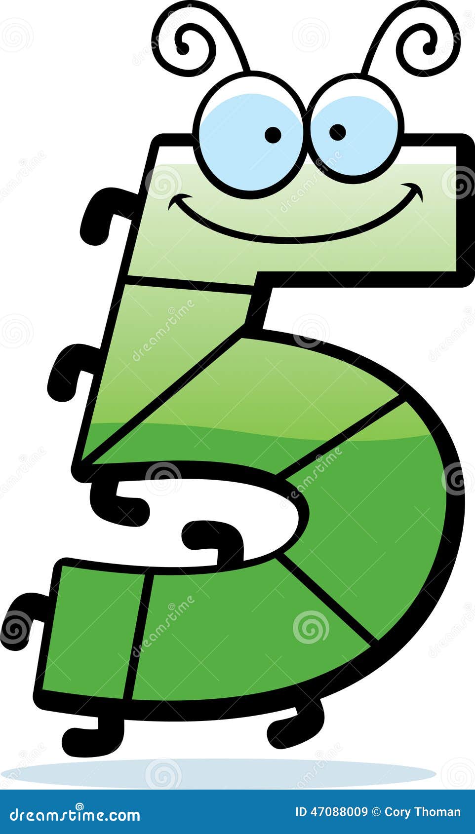 Cartoon Number Five Bug stock vector. Illustration of clip - 47088009