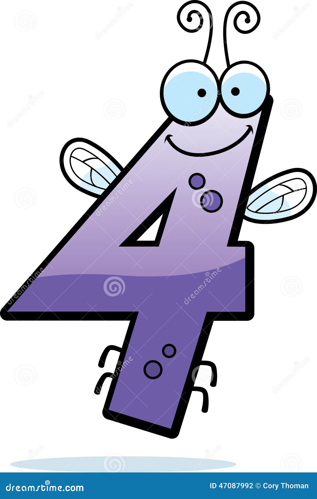 Cartoon Number Four Bug stock vector. Illustration of four - 47087992