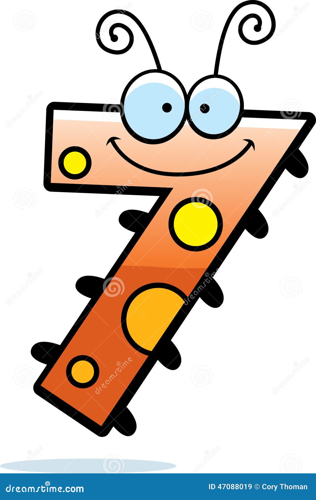 Cartoon Number Seven Bug stock vector. Illustration of clipart - 47088019