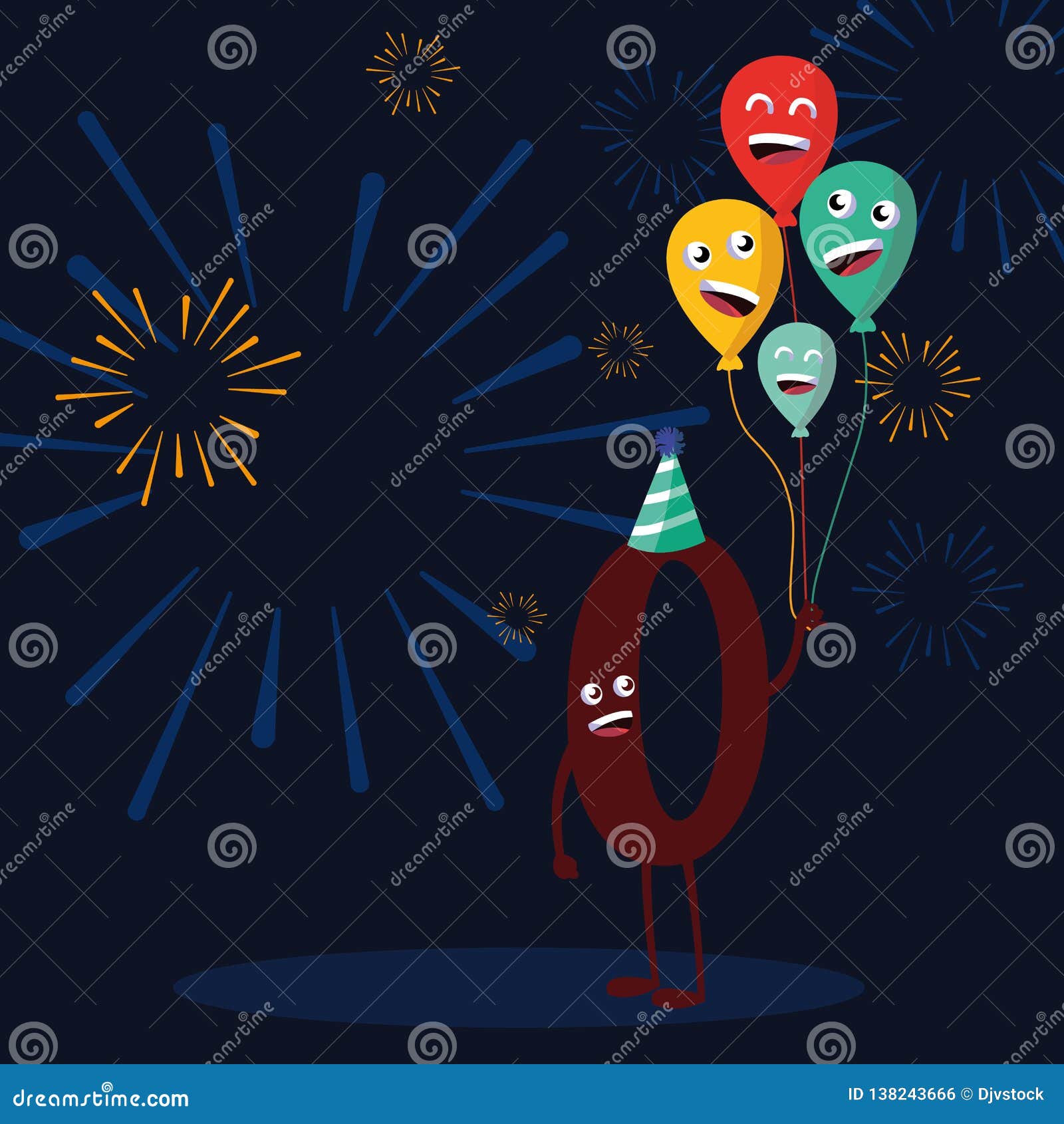 Cartoon number zero design stock vector. Illustration of graphic ...