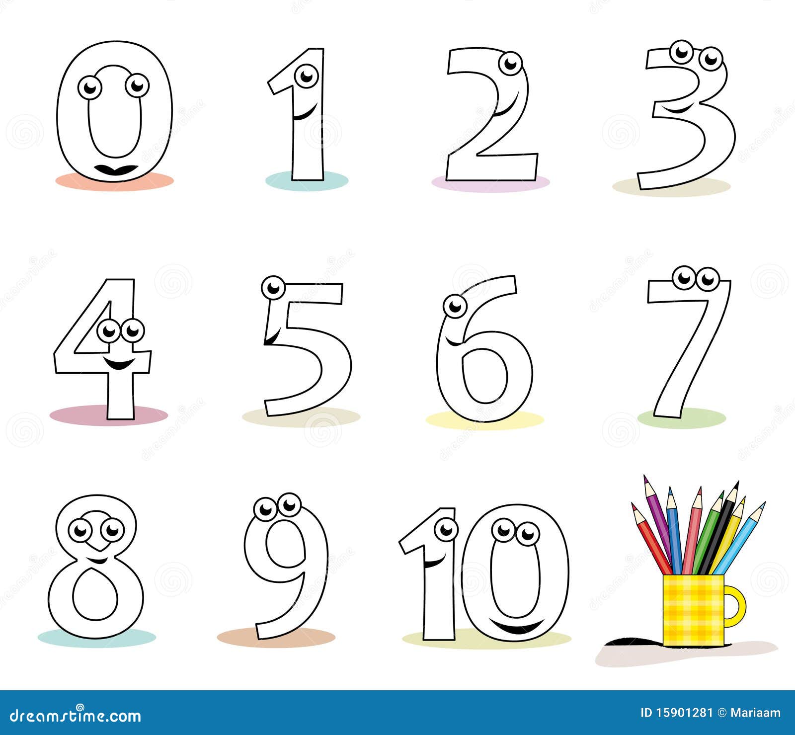 Cartoon Numbers Stock Image - Image: 15901281