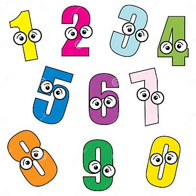 Cartoon Numbers stock illustration. Illustration of icons - 16096950