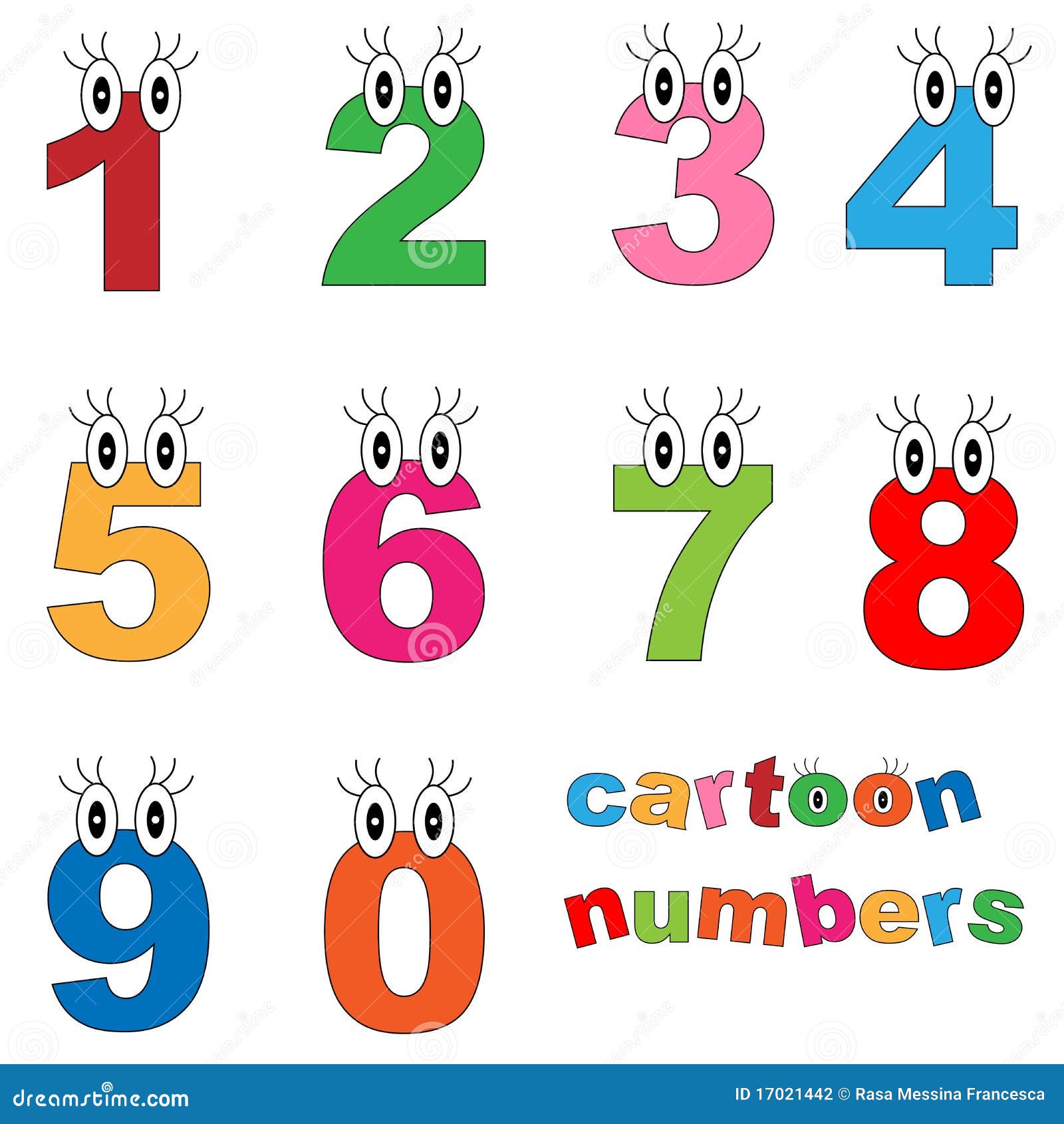 Cartoon Numbers Vector Illustration | CartoonDealer.com #17021442