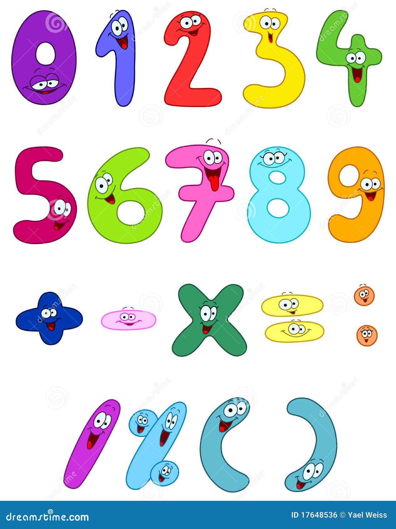 Cartoon numbers stock vector. Illustration of cartoon - 17648536