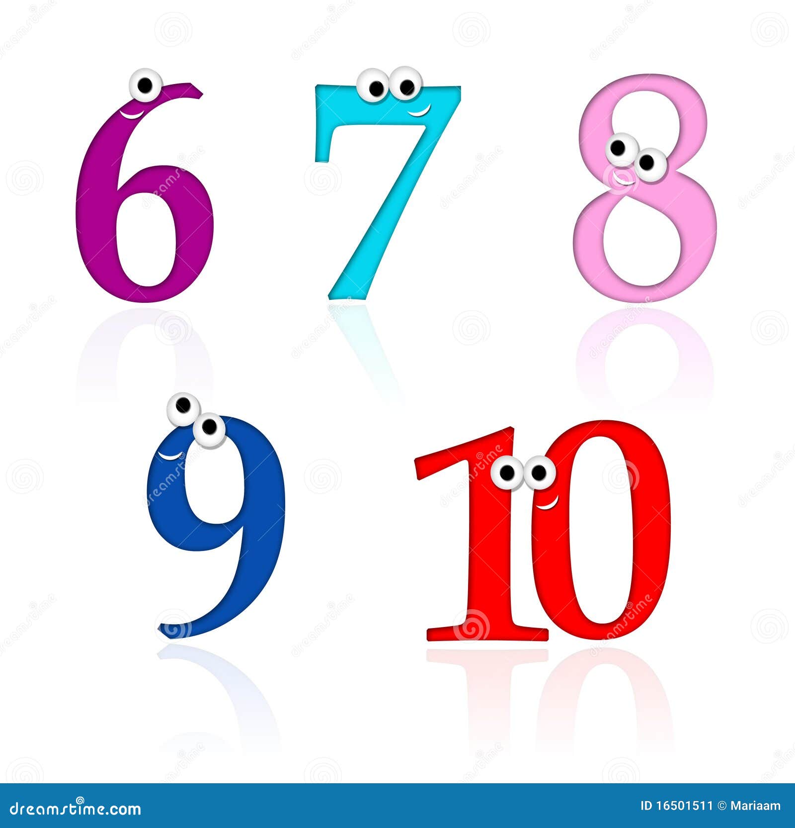 Cartoon Numbers Characters Vector Illustration | CartoonDealer.com ...
