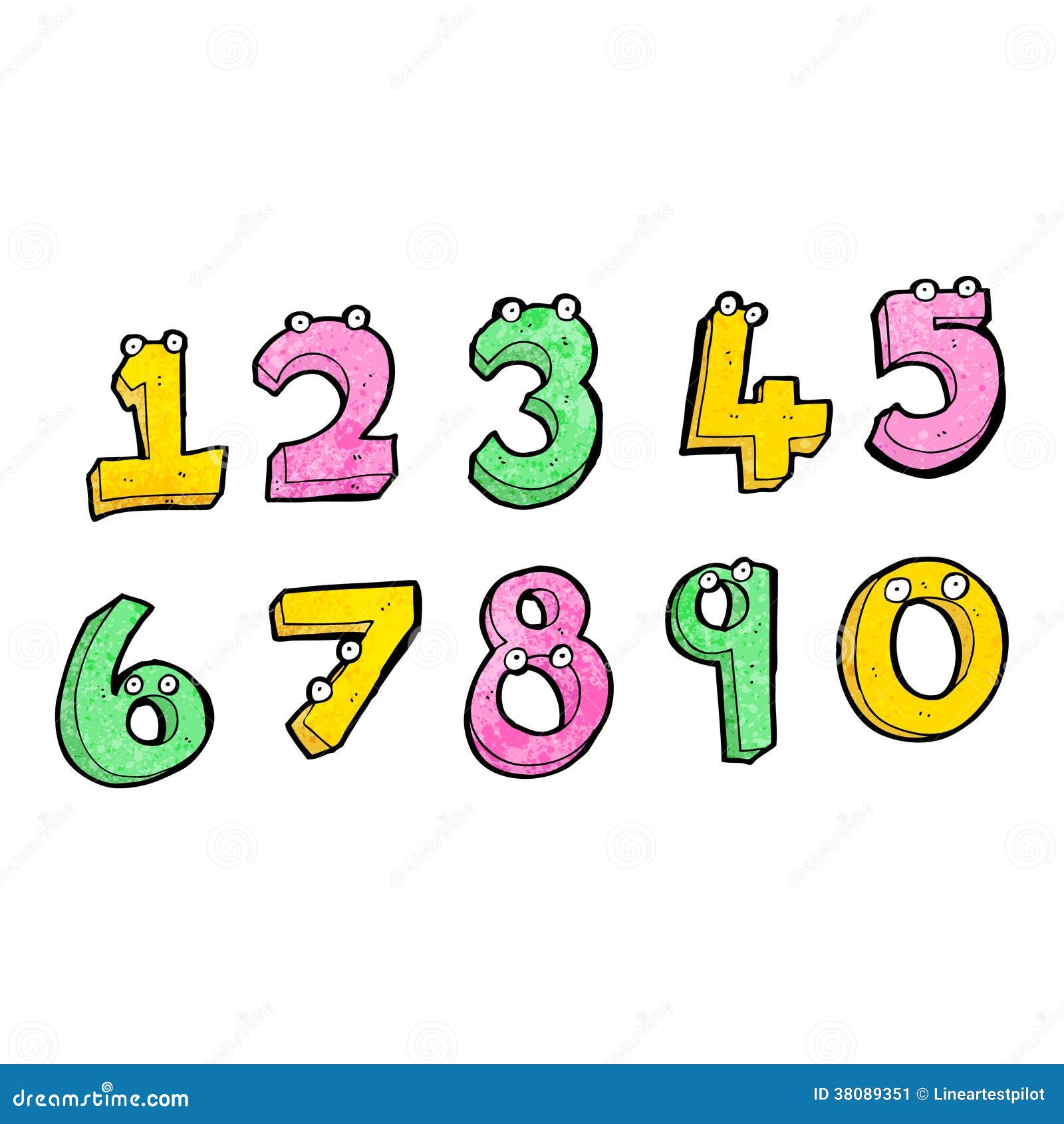 Cartoon Numbers Stock Image - Image: 38089351