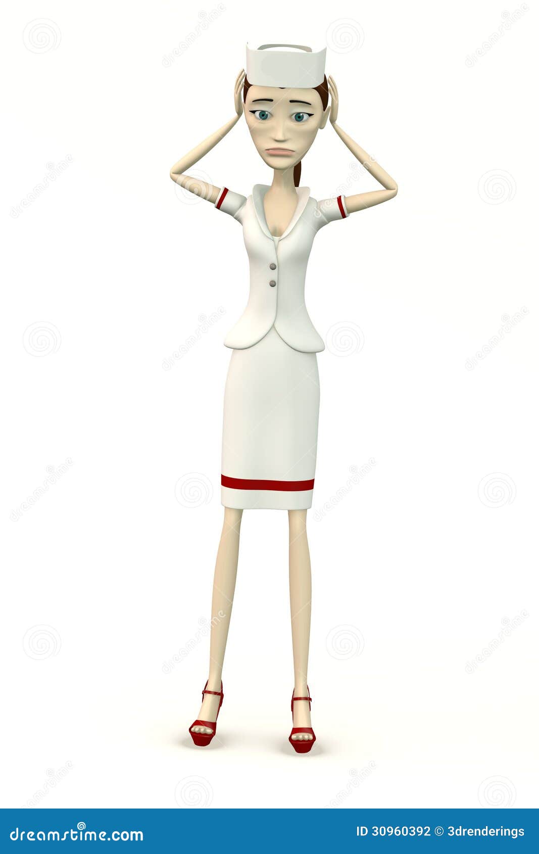 Cartoon nurse - despair stock illustration. Illustration of toon - 30960392