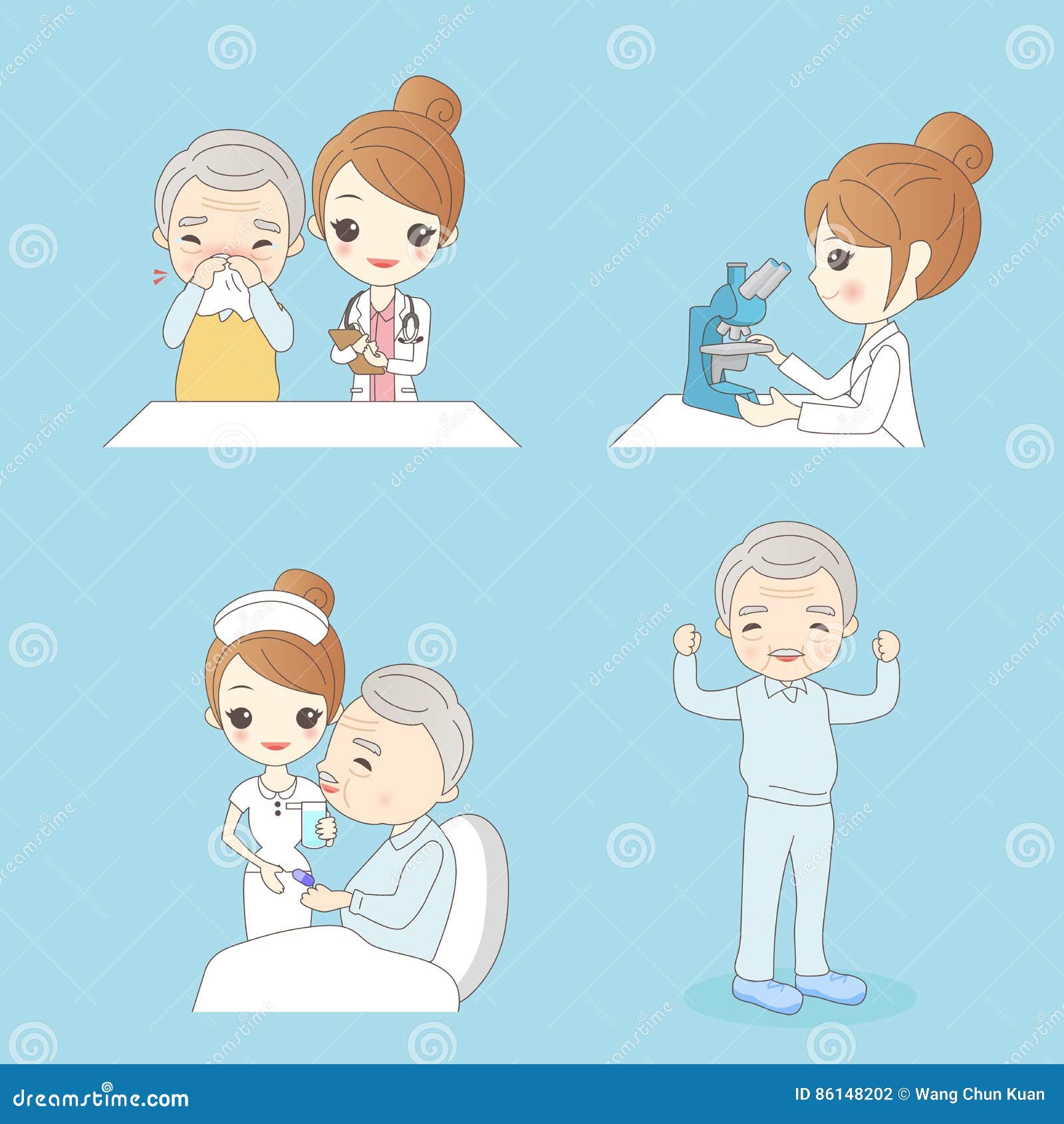 Cartoon nurse with patient stock vector. Illustration of surgeon - 86148202