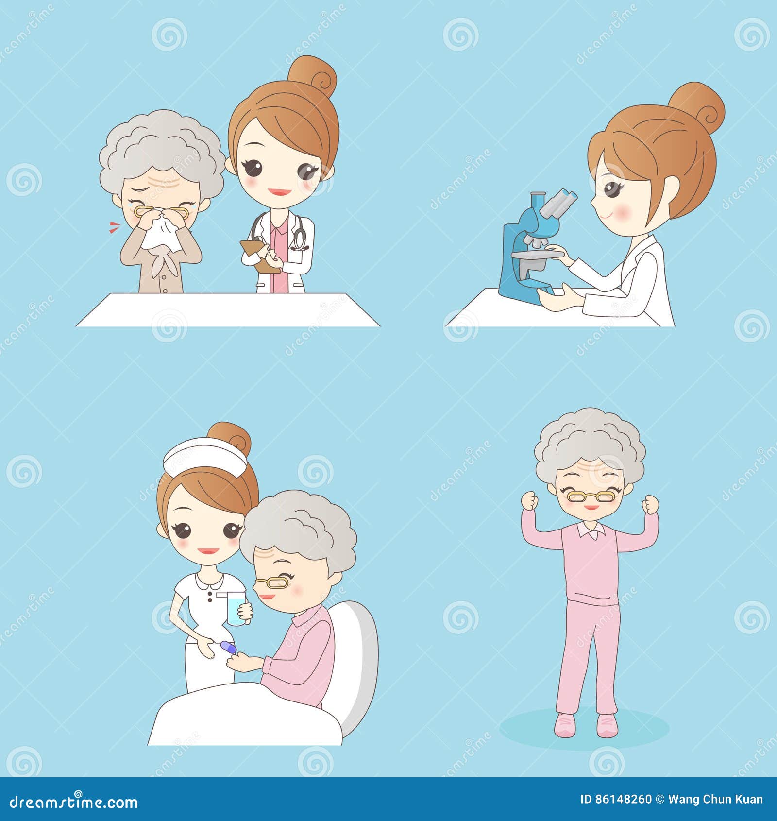 Cartoon nurse with patient stock vector. Illustration of healthcare ...