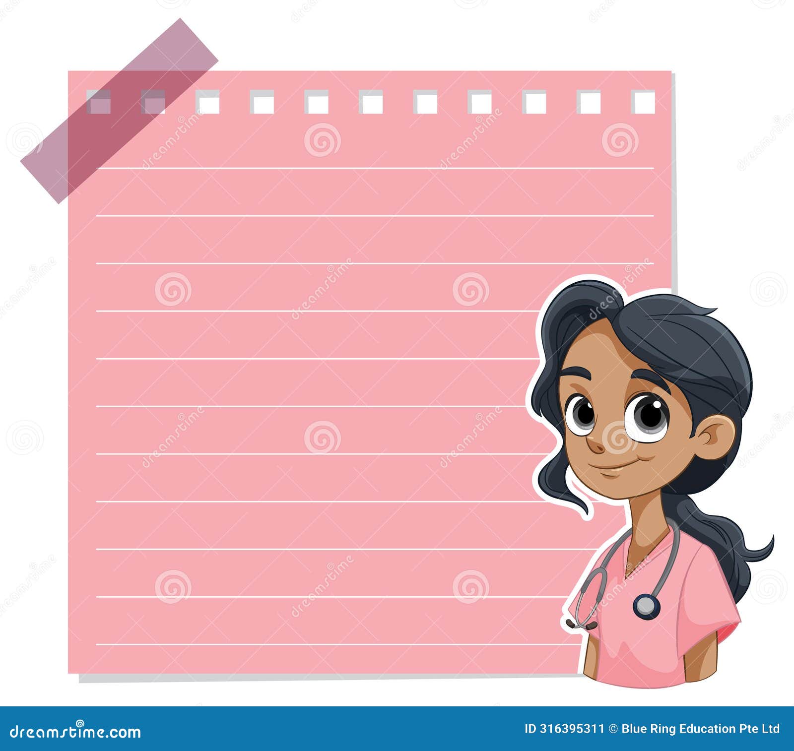 A Nurse Smiling beside a Notepad Stock Vector - Illustration of clinic ...