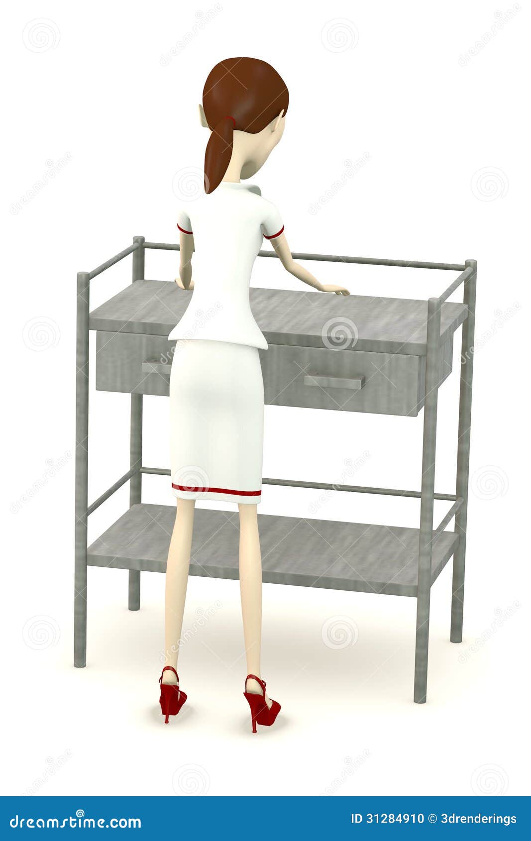 Cartoon Nurse with Table (medical) Stock Illustration - Illustration of ...