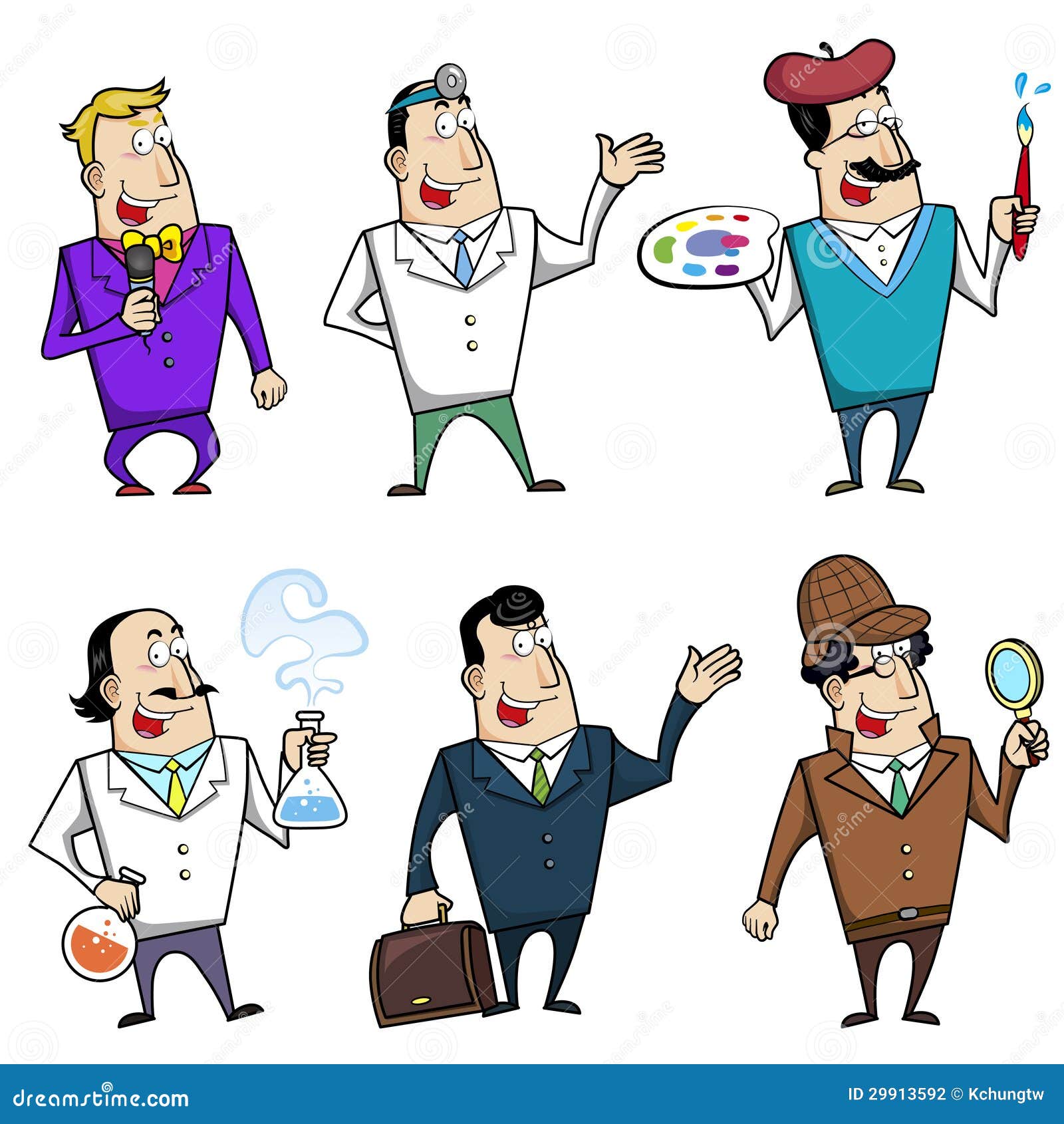 Cartoon Occupation People Set Stock Vector - Illustration of smiling ...