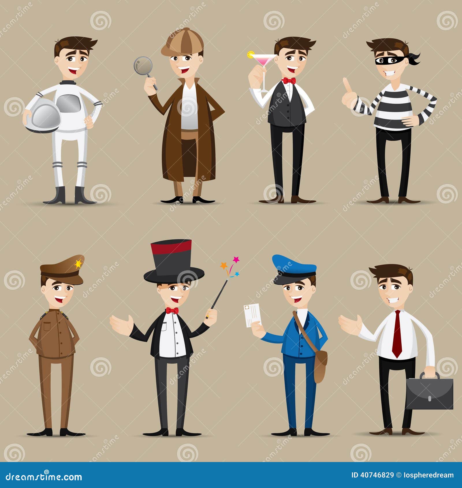 Cartoon occupation set stock vector. Image of policeman - 40746829