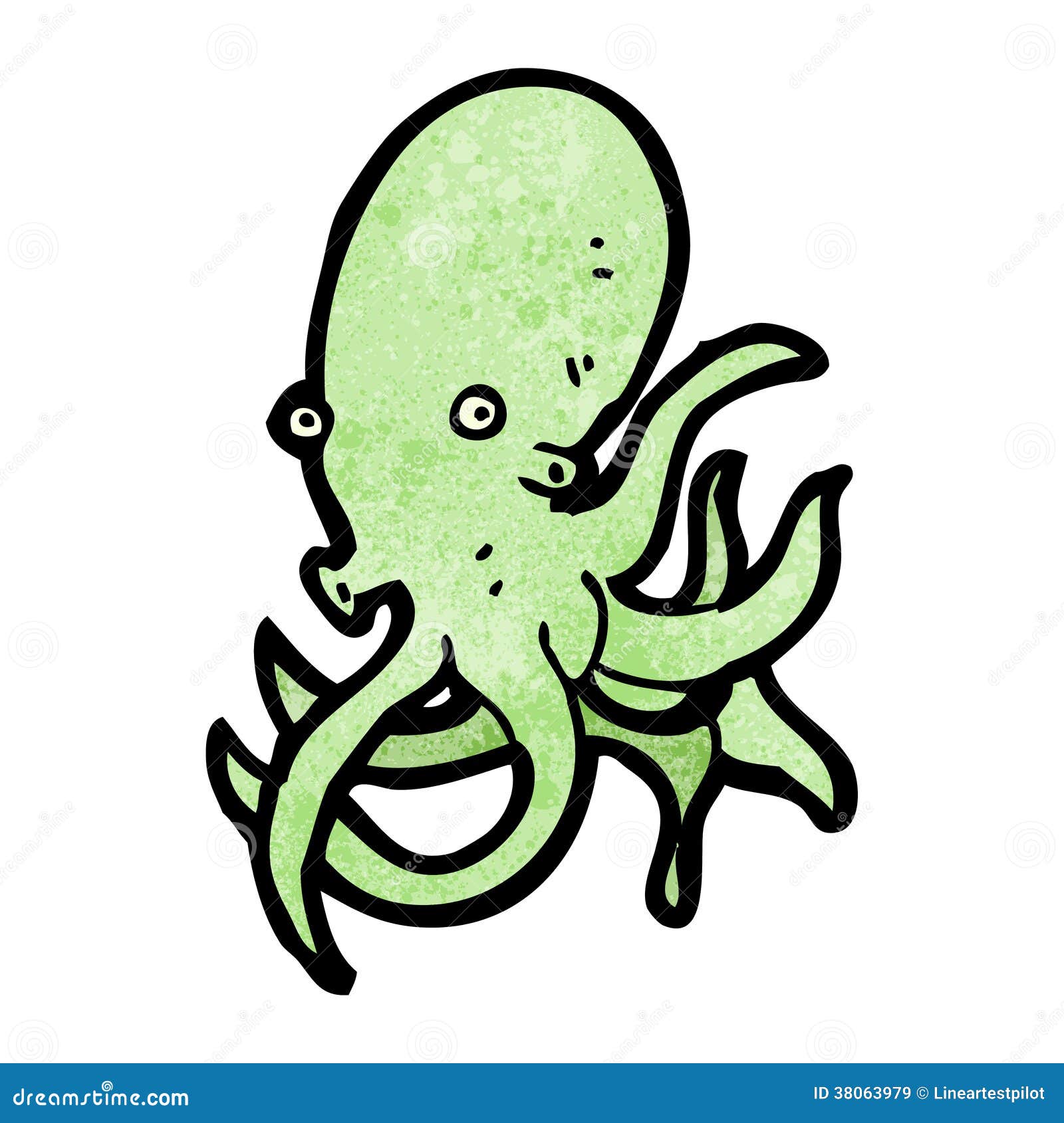 Cartoon octopus stock vector. Illustration of funny, cute - 38063979