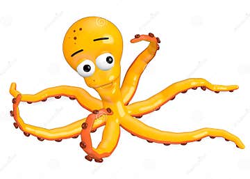 Cartoon octopus - confused stock illustration. Illustration of sqiud ...