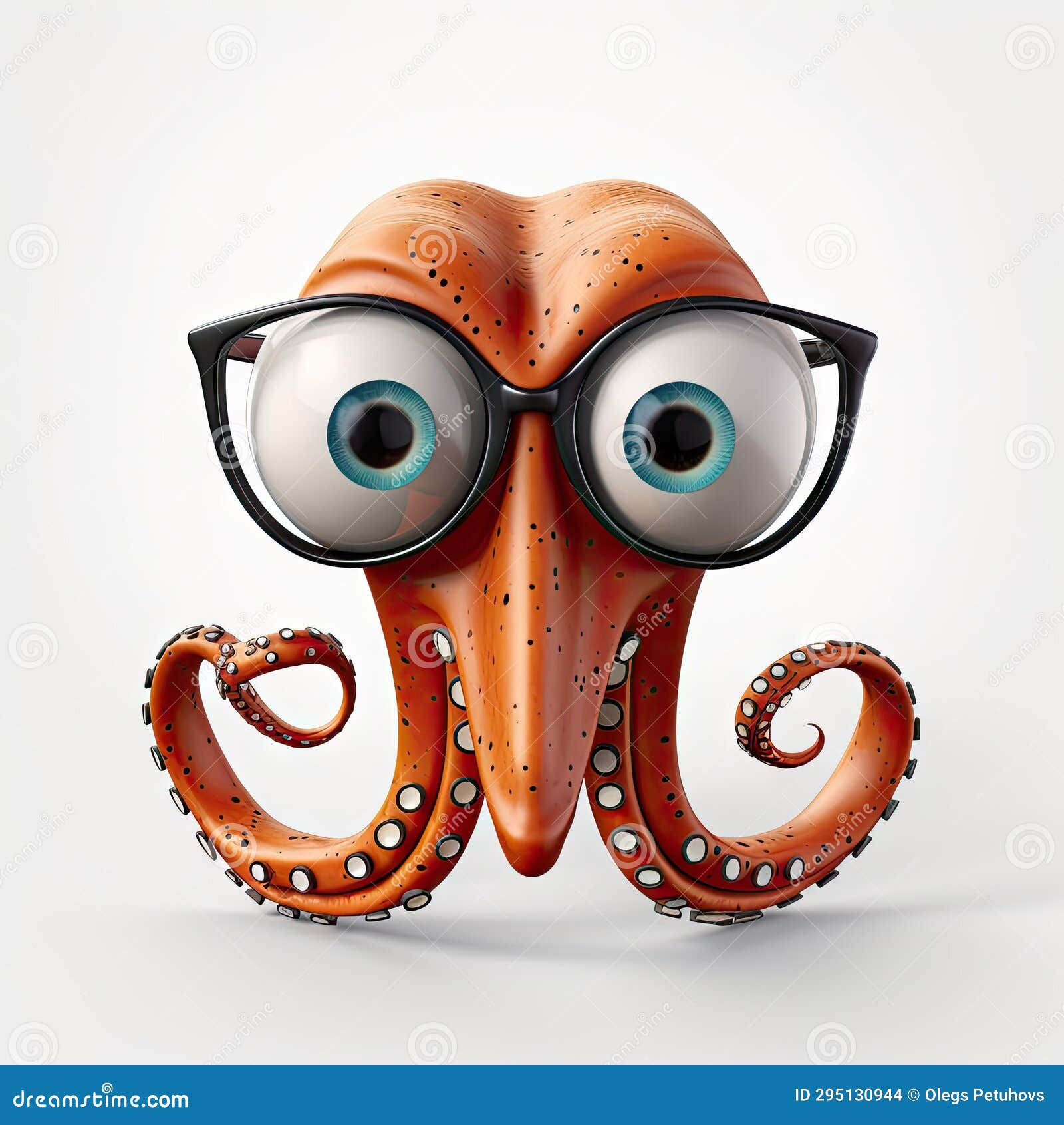 A Cartoon Octopus with Glasses and Eye Glasses on it S Face. Generative ...