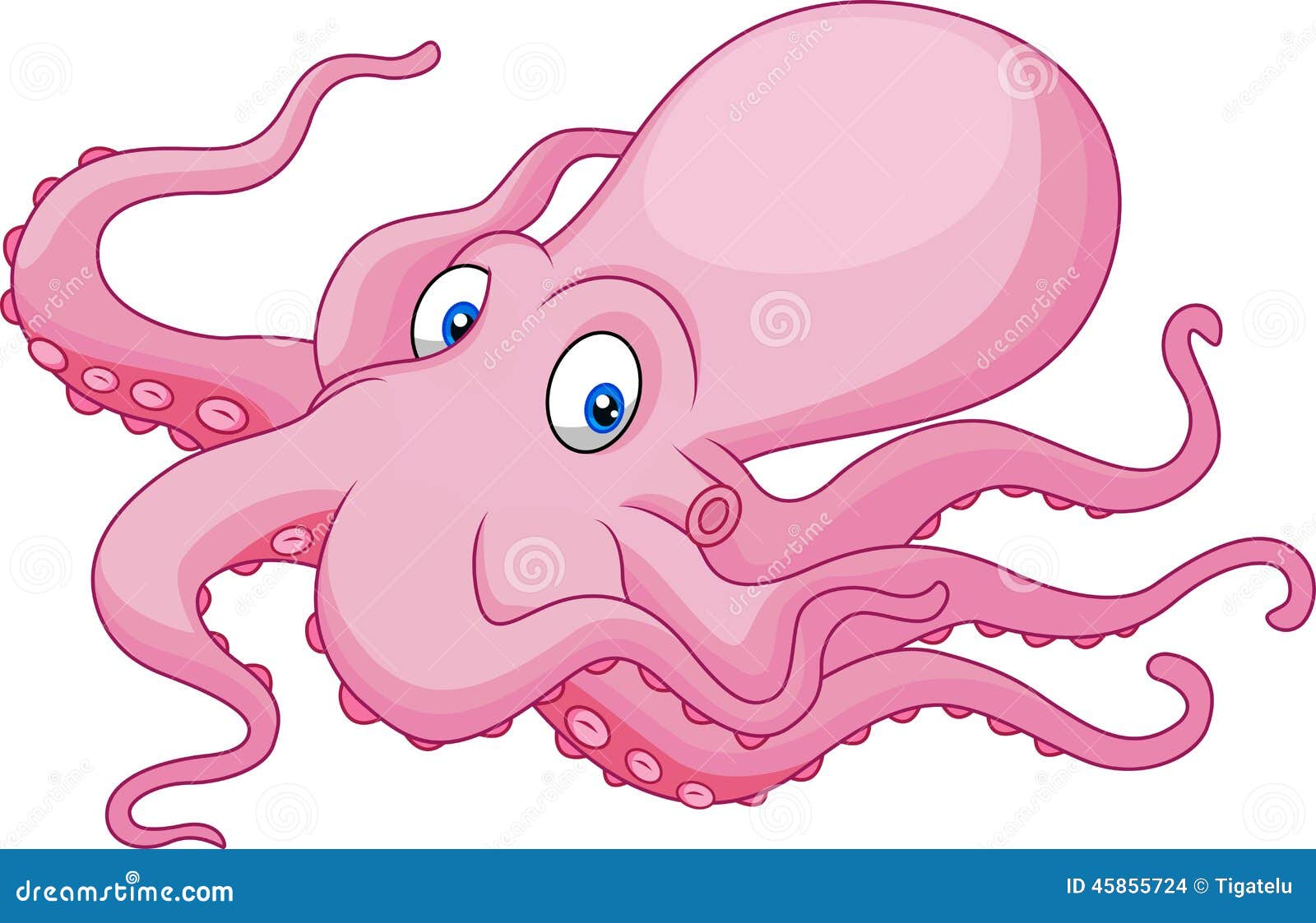 Cartoon octopus stock vector. Illustration of cartoon - 45855724
