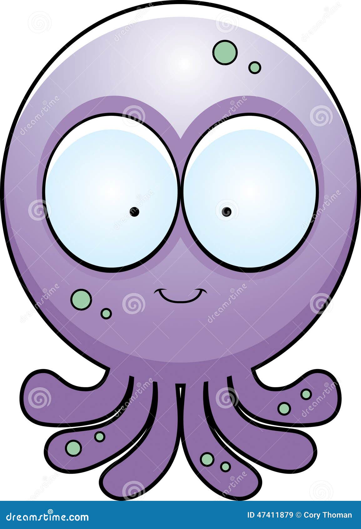 Cartoon Octopus Smiling stock vector. Illustration of happy - 47411879