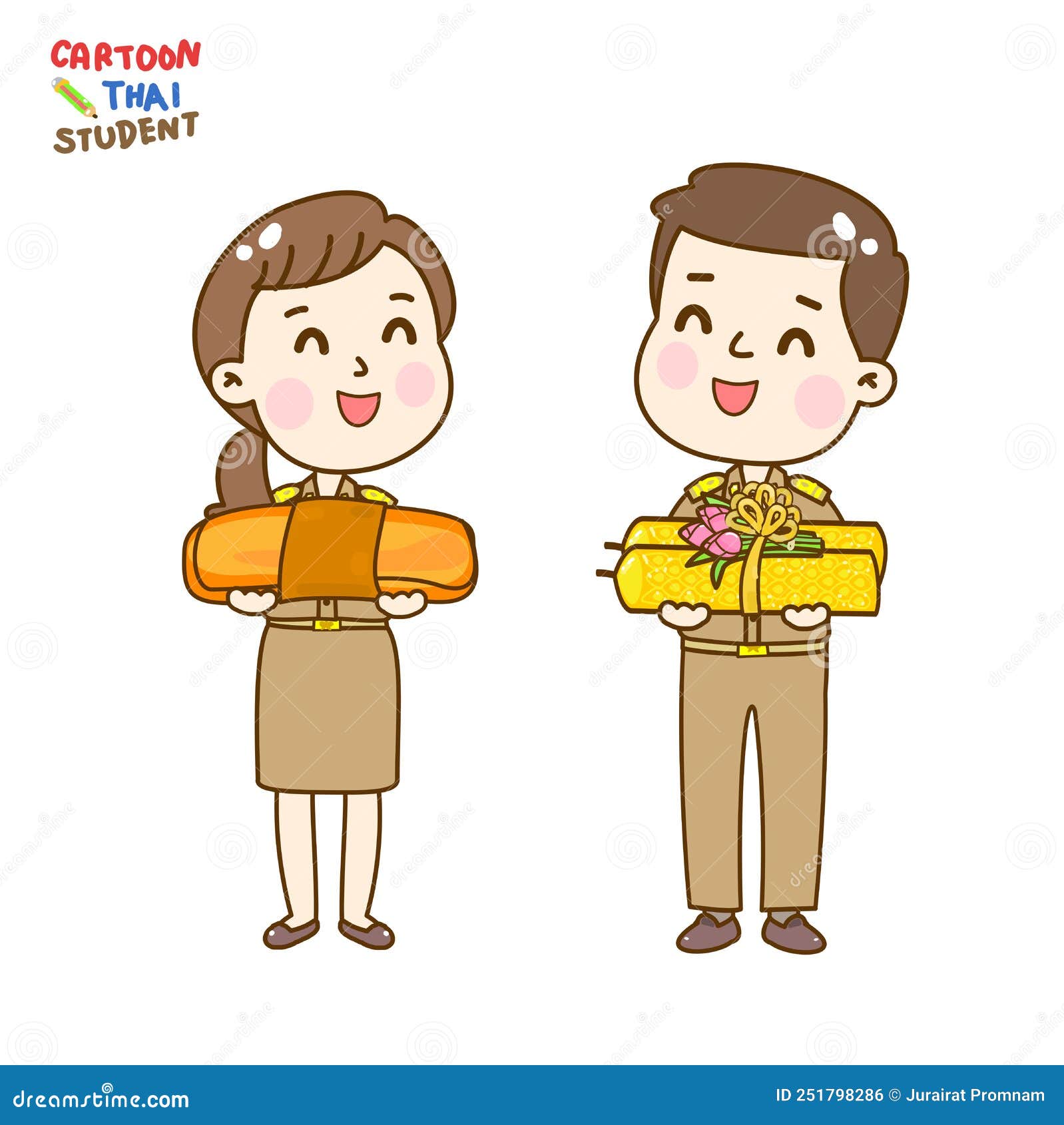 Cartoon Offering To Buddhist Vector. Stock Vector - Illustration of ...