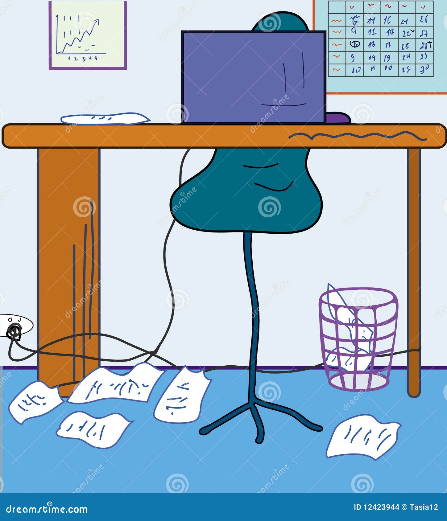 Cartoon Office Stock Images - Image: 12423944