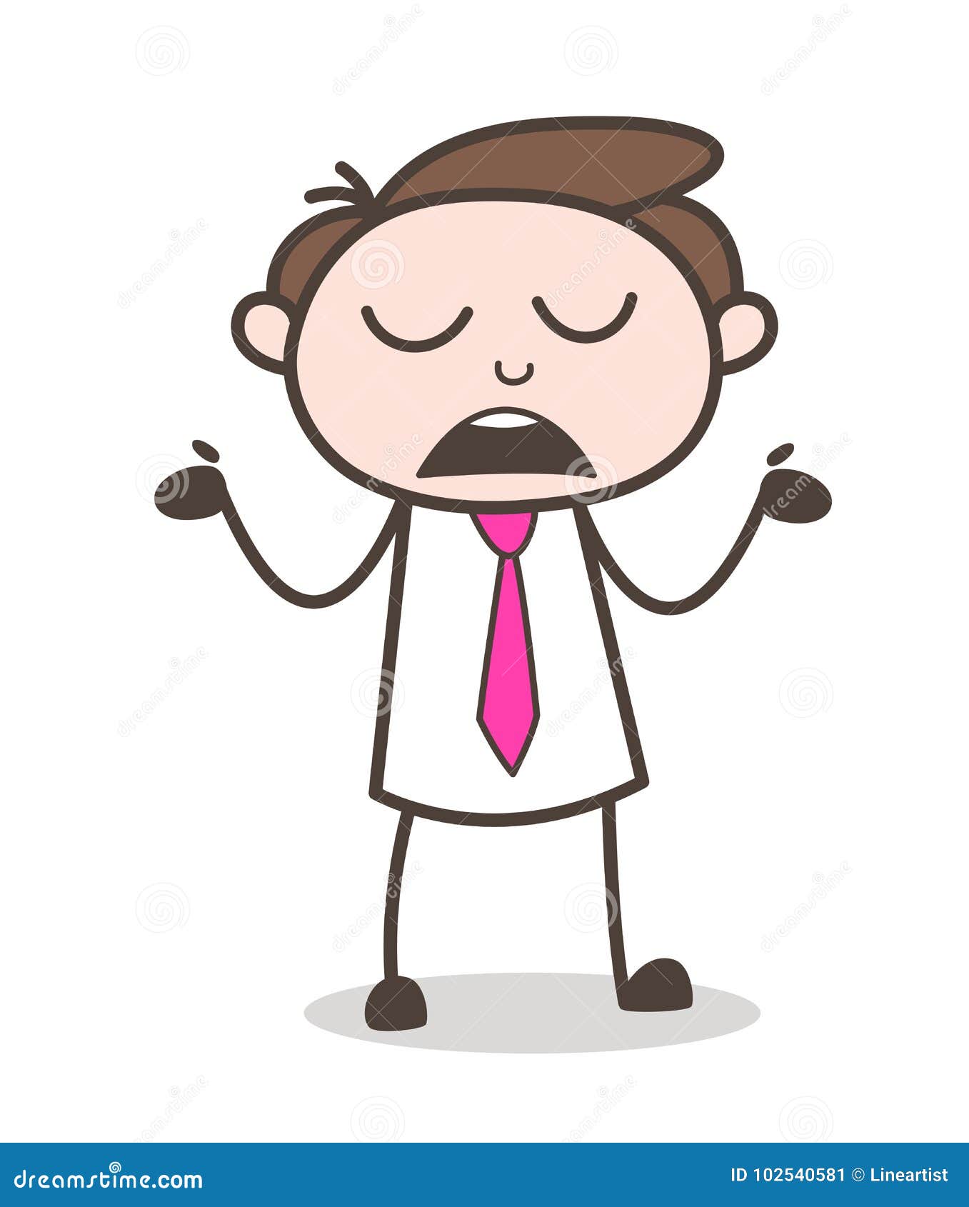 Cartoon Office Character Doing Unknown Behavior Vector Stock ...