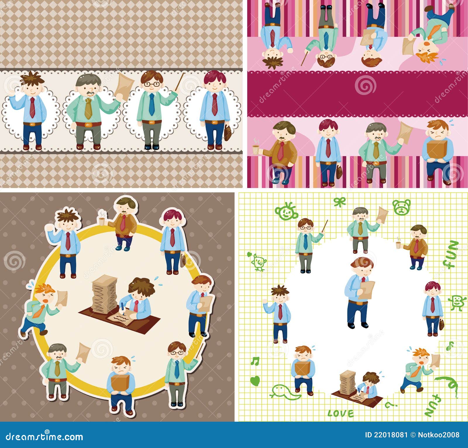 Cartoon office worker card stock vector. Illustration of face - 22018081