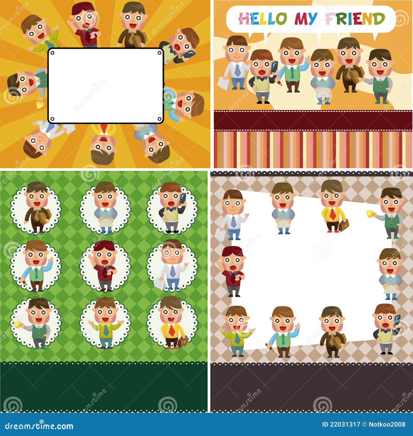 Cartoon office worker card stock vector. Illustration of beautiful ...