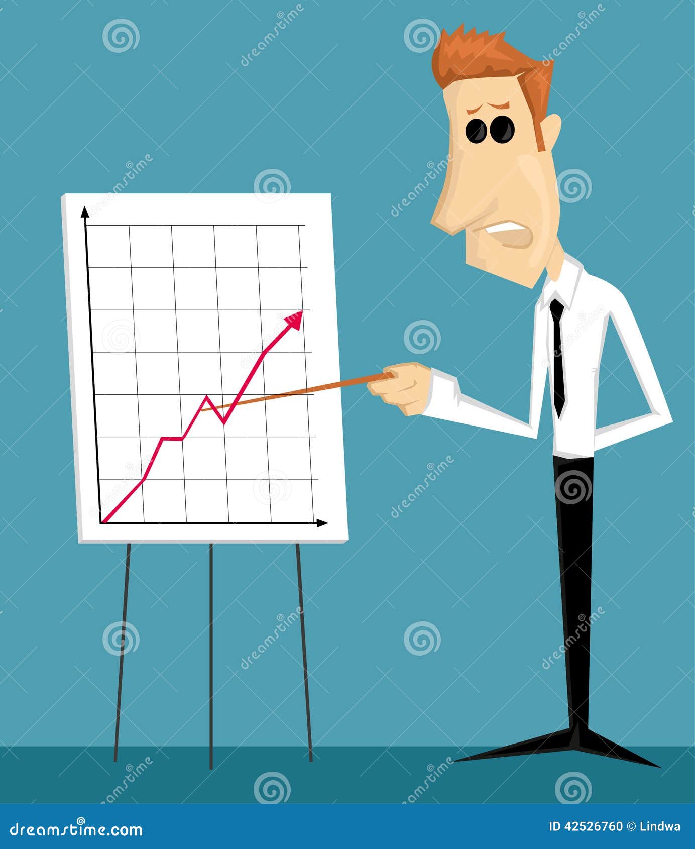 Cartoon Office Worker Making a Presentation Stock Vector - Illustration ...
