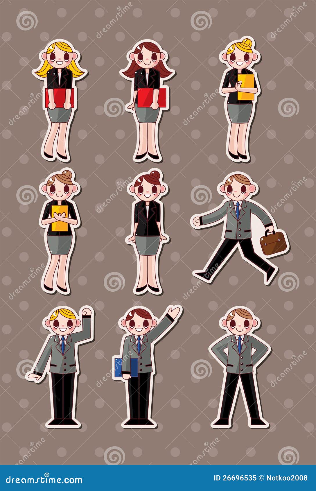 Cartoon Office Workers,businessman Stickers Stock Vector - Illustration ...