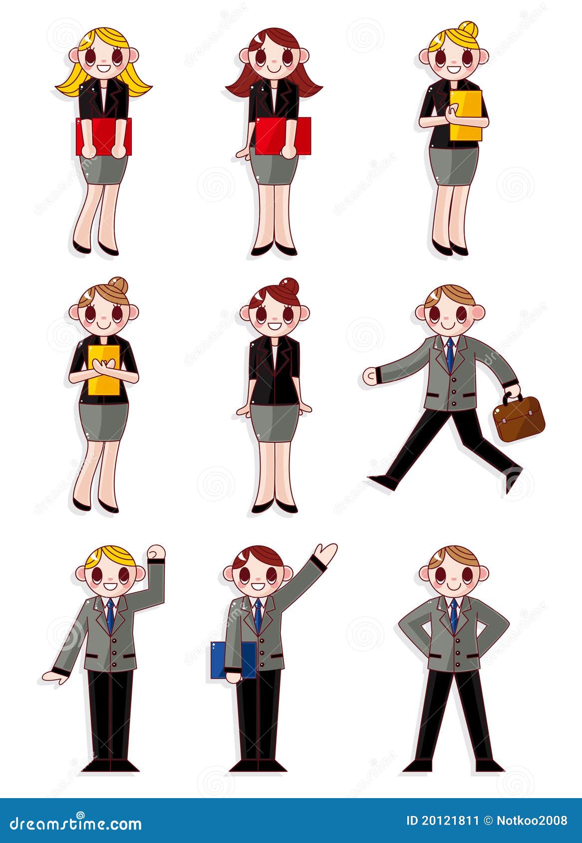 Cartoon Office Workers Icon Stock Vector - Illustration of people ...