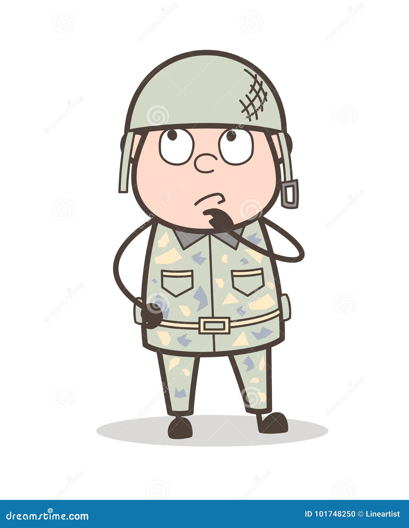 Cartoon Officer Making a Plan Vector Illustration Stock Illustration ...