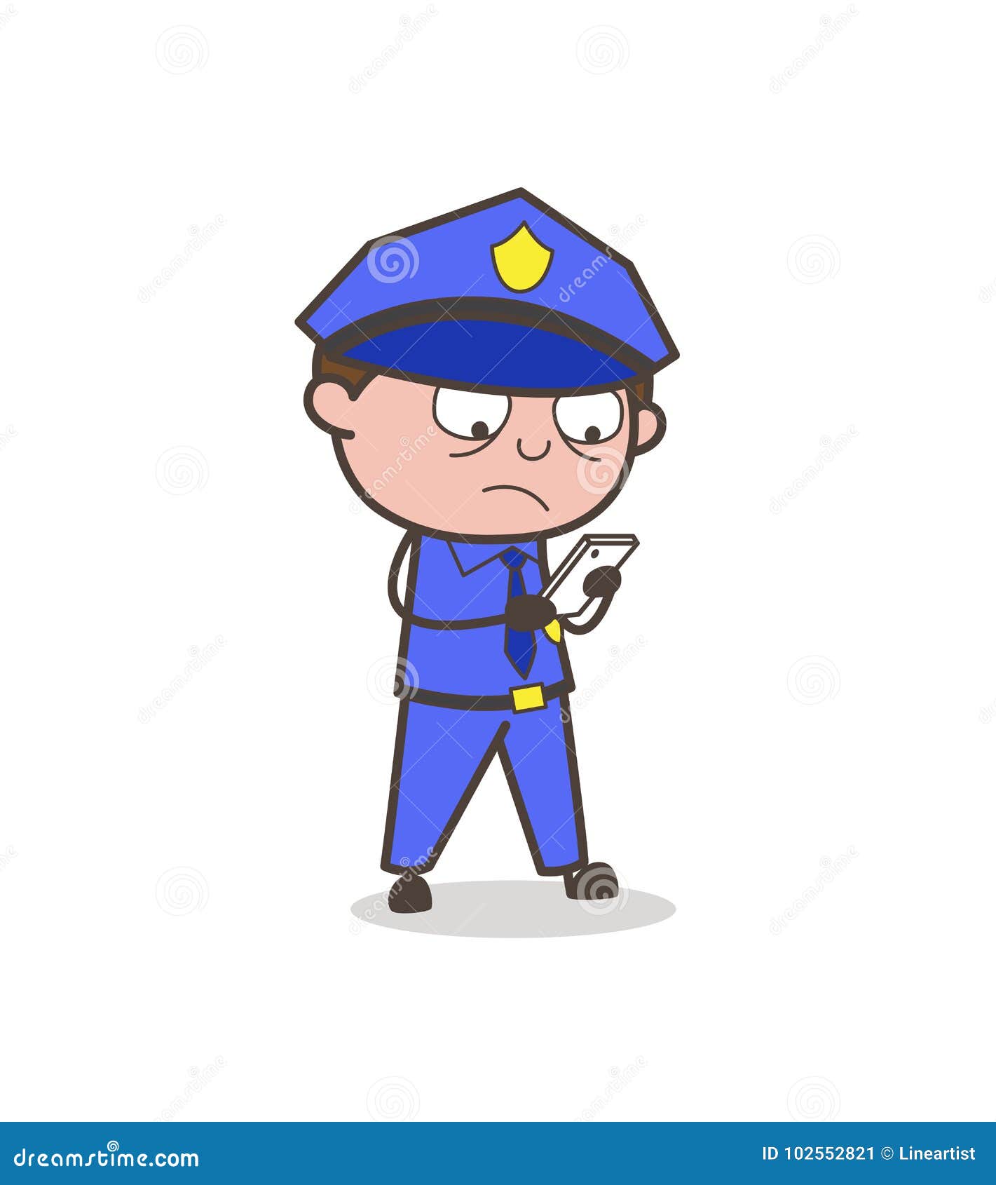 Cartoon Officer Screaming In Fear Vector Royalty-Free Stock Image ...