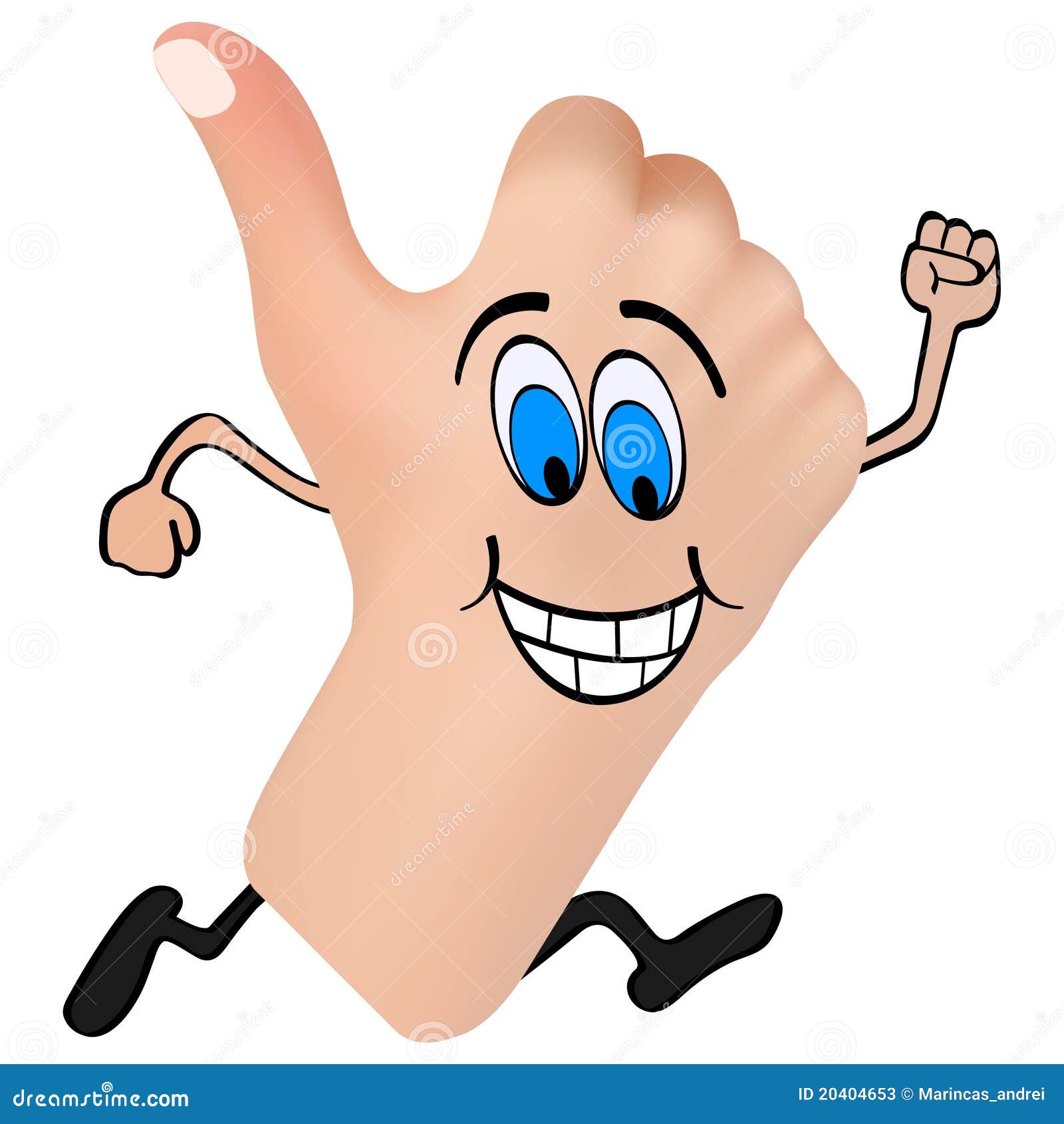 Cartoon ok hand running stock illustration. Illustration of gesture ...