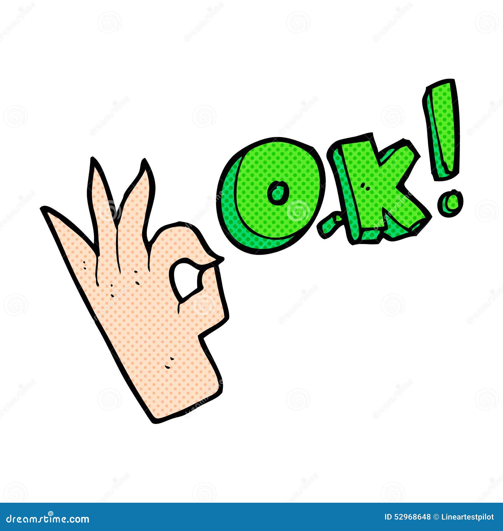 Cartoon ok symbol stock illustration. Illustration of drawn - 52968648