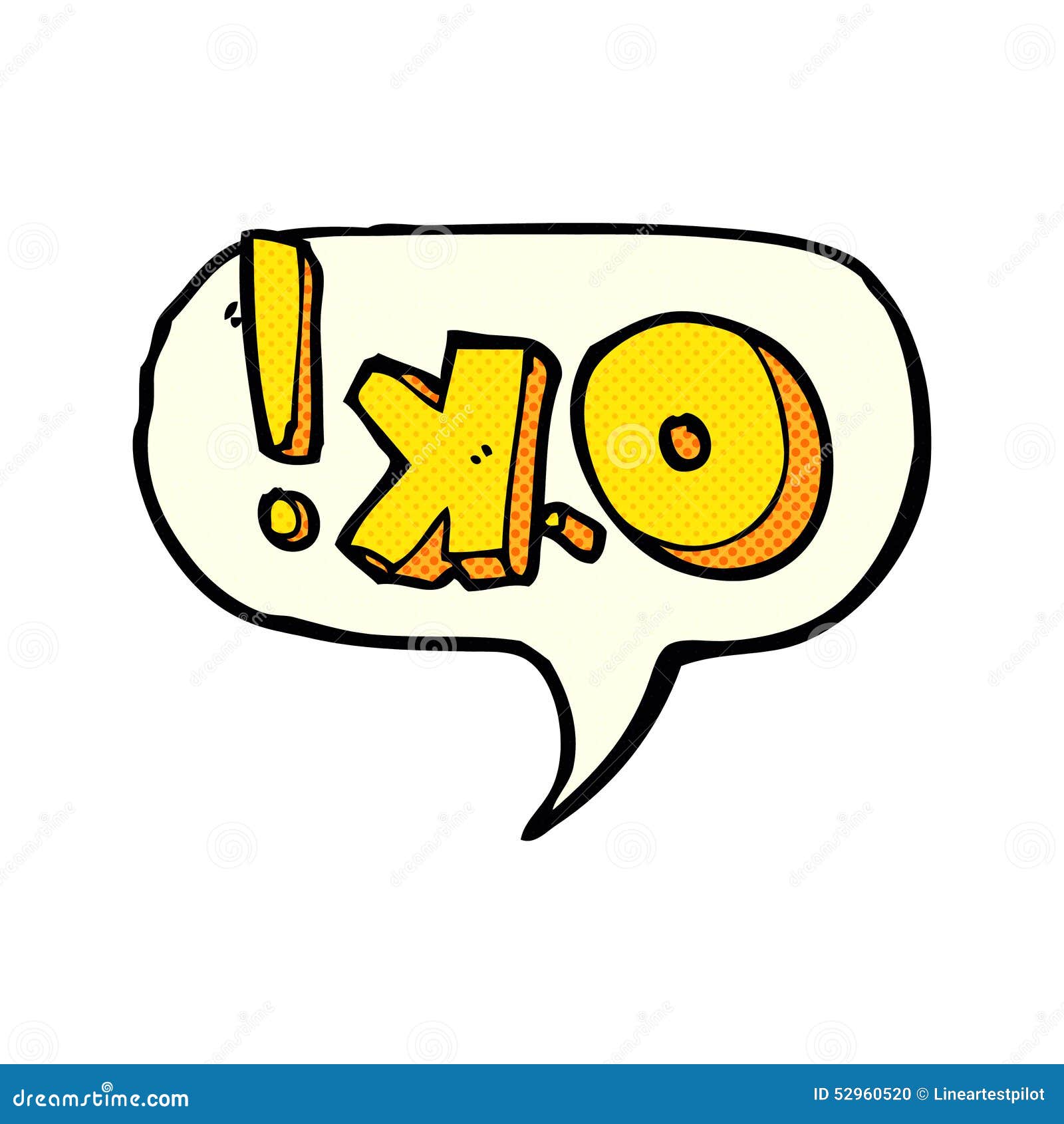 Cartoon OK Symbol with Speech Bubble Stock Illustration - Illustration ...