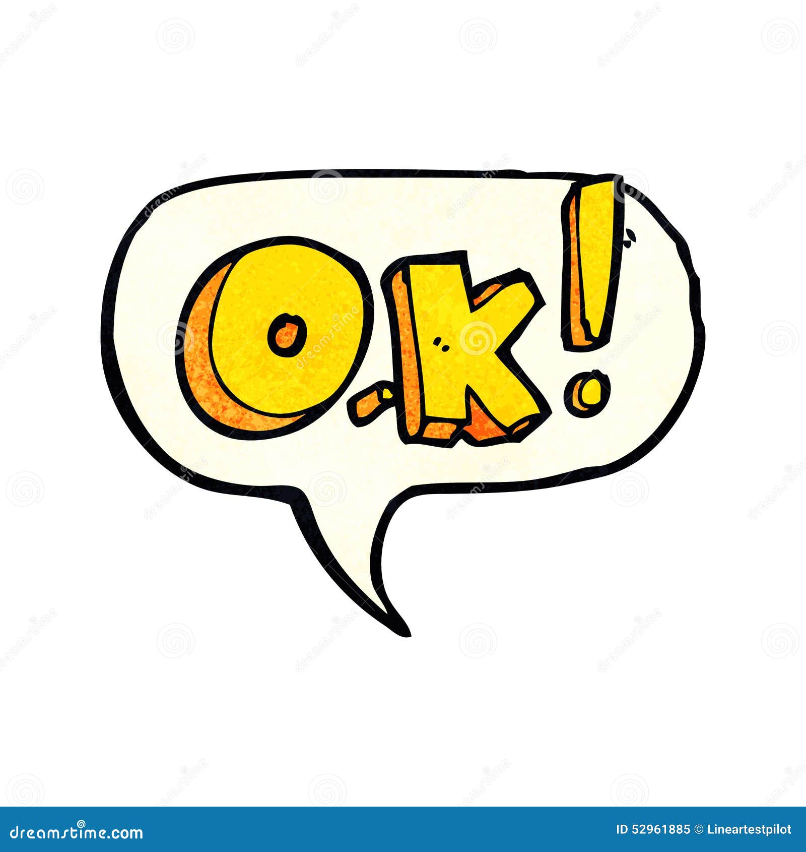 Cartoon OK Symbol with Speech Bubble Stock Illustration - Illustration ...