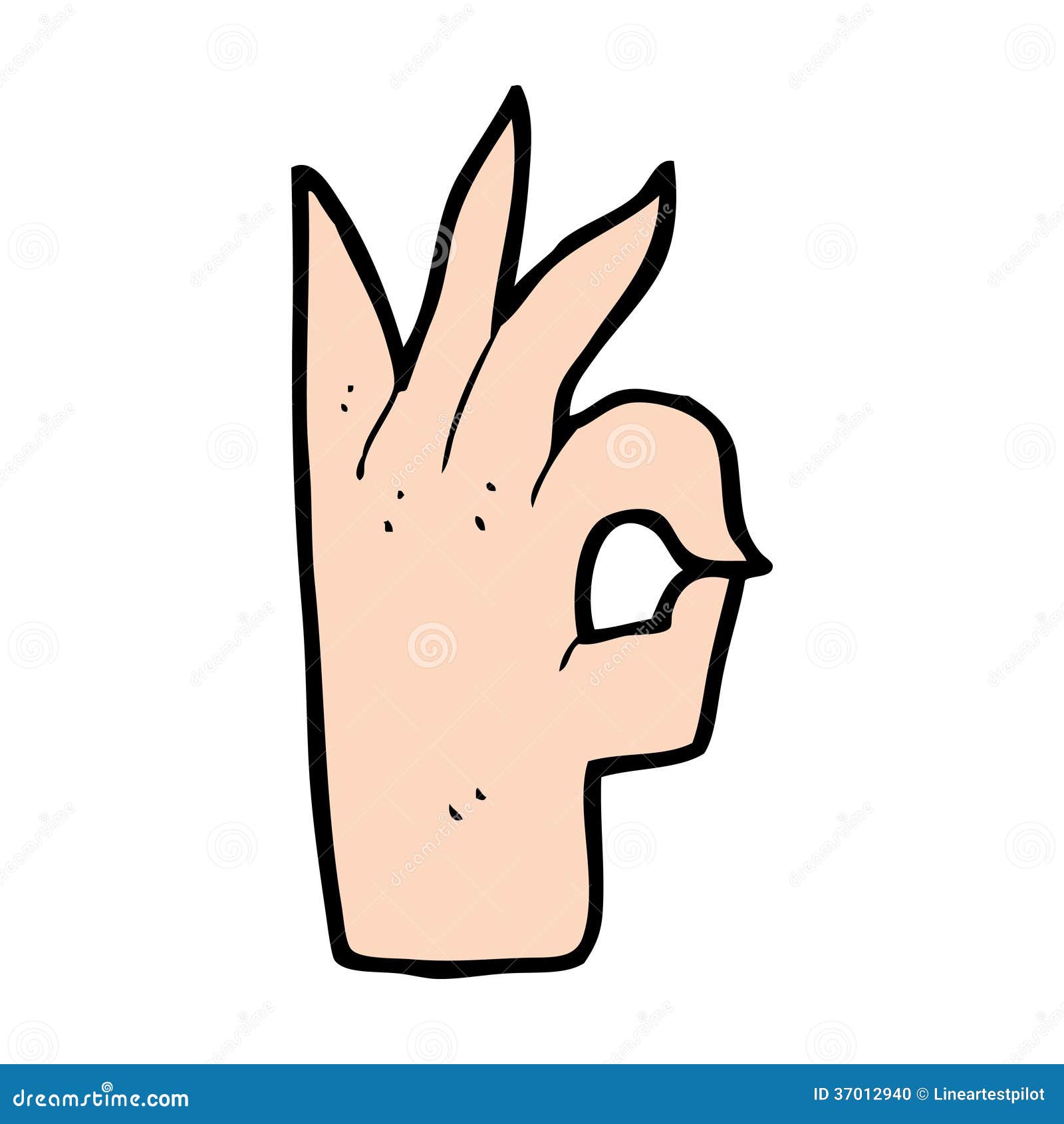 Cartoon okay hand gesture stock vector. Illustration of clip - 37012940