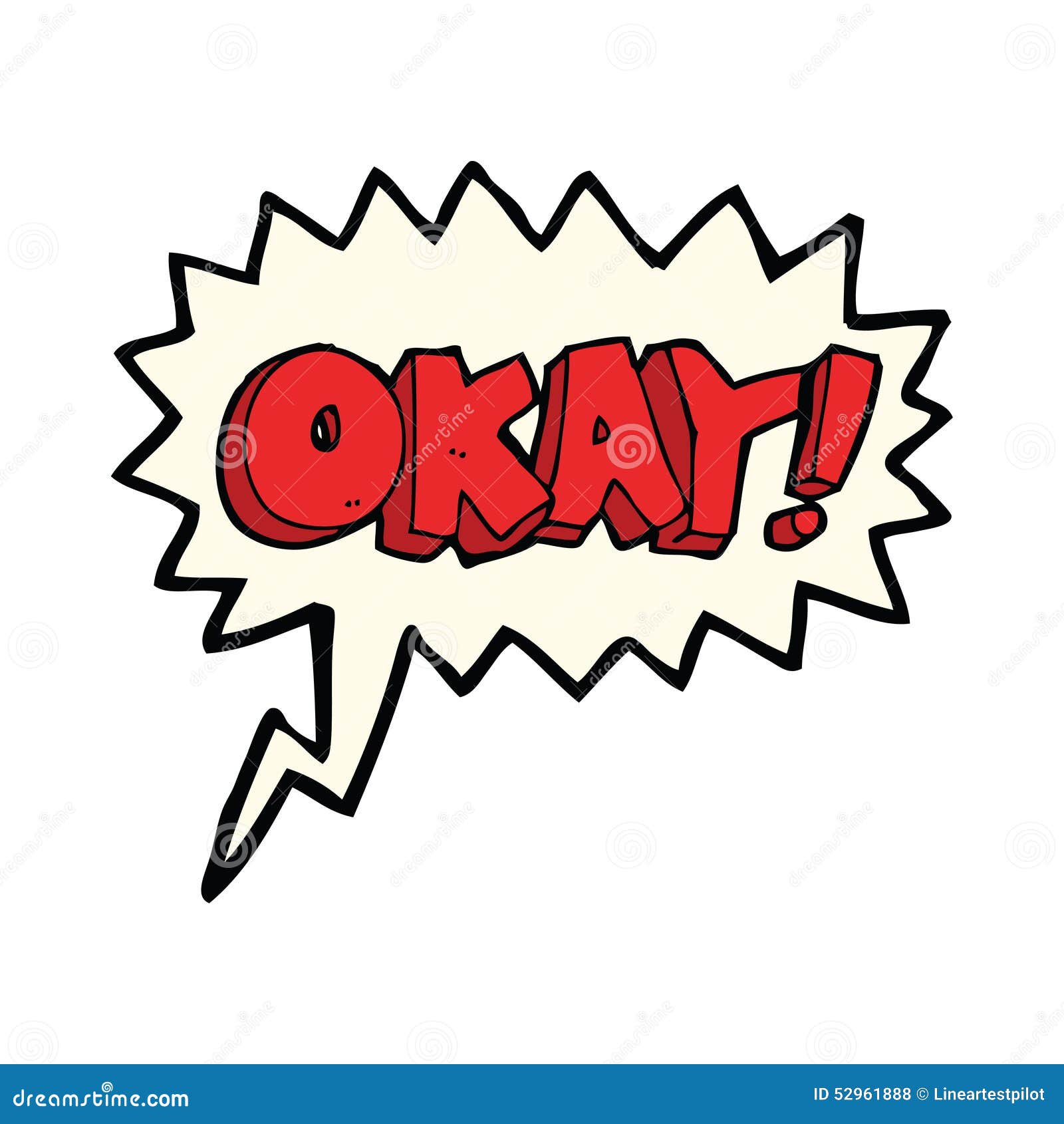 Cartoon Okay Sign with Speech Bubble Stock Illustration - Illustration ...