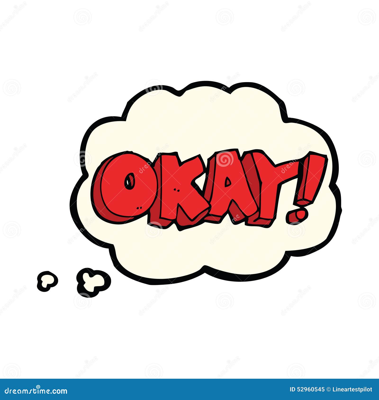 Cartoon Okay Sign with Thought Bubble Stock Illustration - Illustration ...