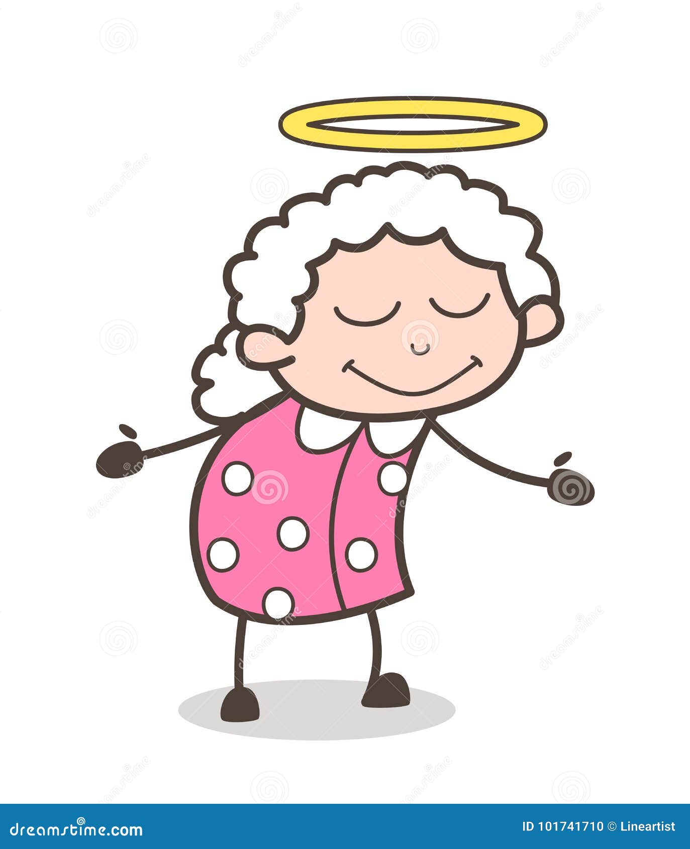 Cartoon Old Angel Vector Illustration Stock Illustration - Illustration ...