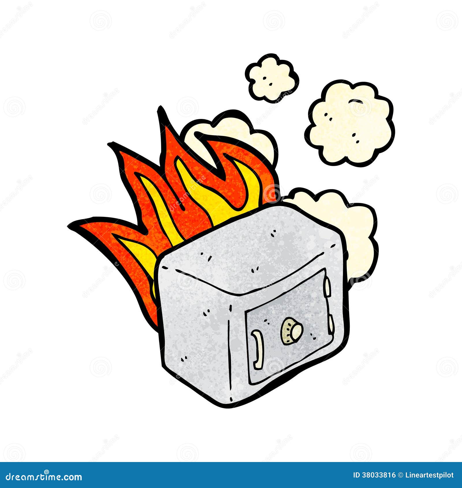 Cartoon Old Bank Safe on Fire Stock Vector - Illustration of flaming ...
