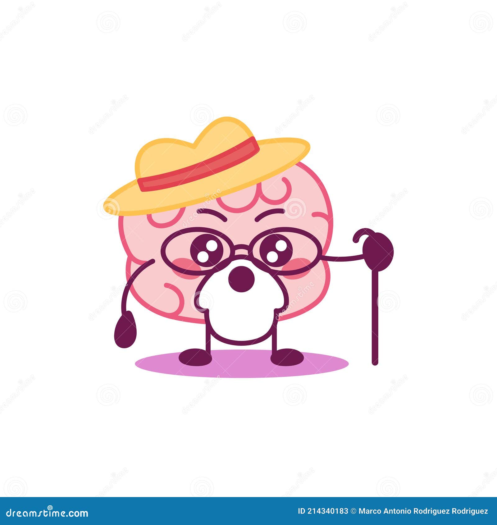 Cartoon of an old brain stock vector. Illustration of health - 214340183