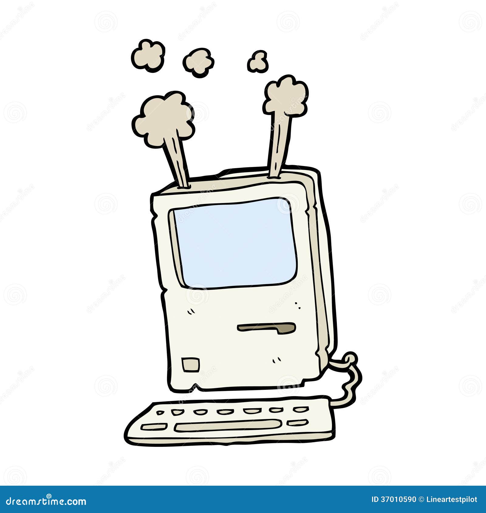 Cartoon old computer stock illustration. Illustration of cartoon - 37010590