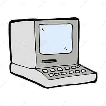 Cartoon old computer stock vector. Illustration of cheerful - 37012113