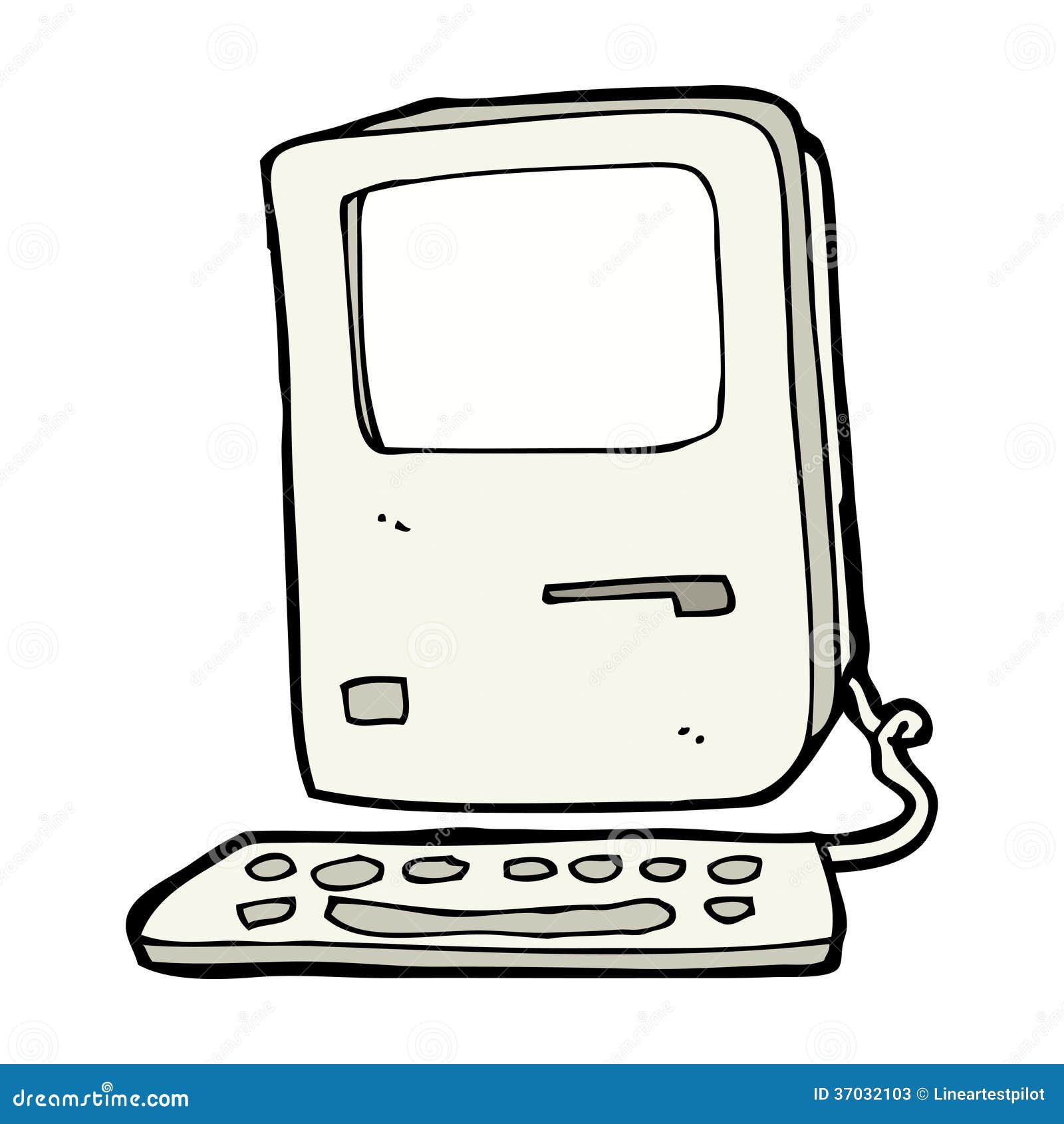 Cartoon old computer stock vector. Illustration of quirky - 37032103