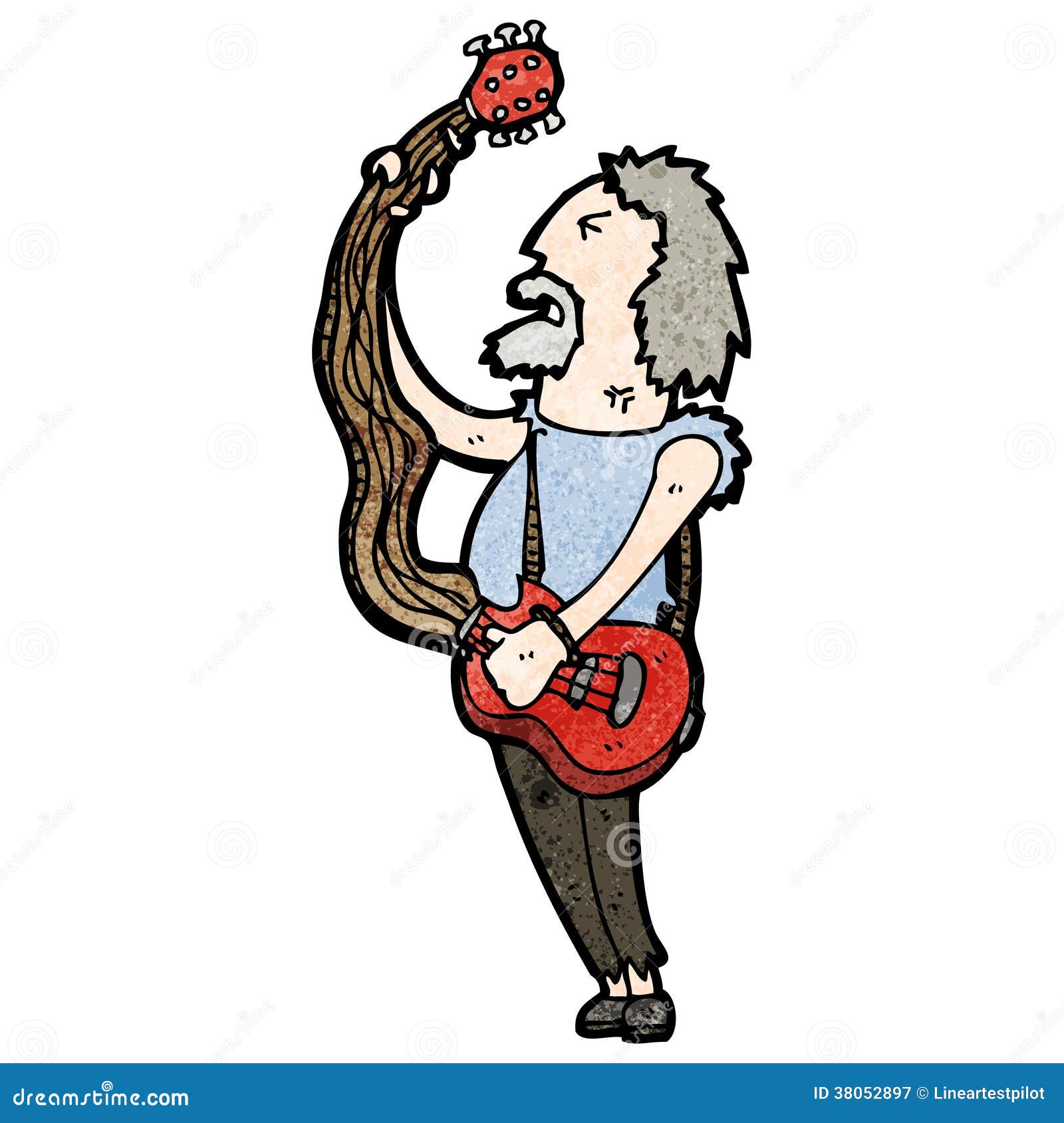 Cartoon old guitar player stock vector. Illustration of happy - 38052897