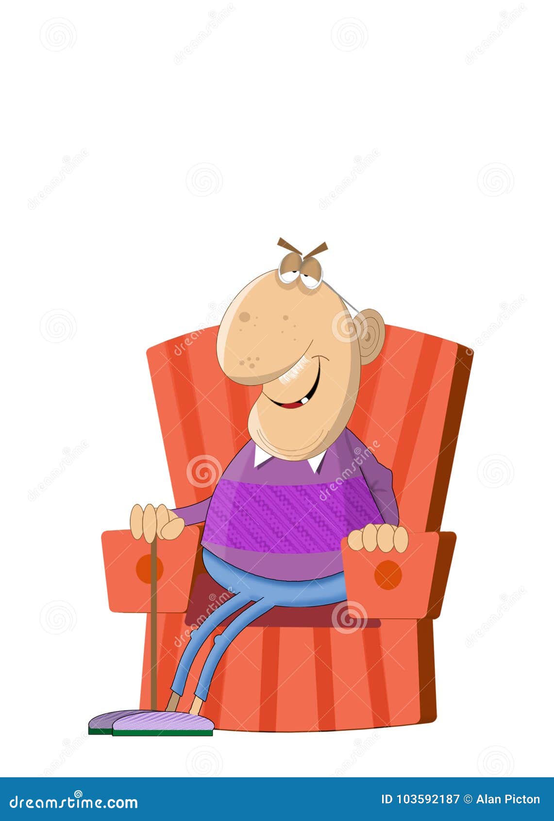 Cartoon of Old Man Sitting in His Armchair Stock Illustration ... Cartoon of Old Man Sitting in His Armchair Stock Illustration ...