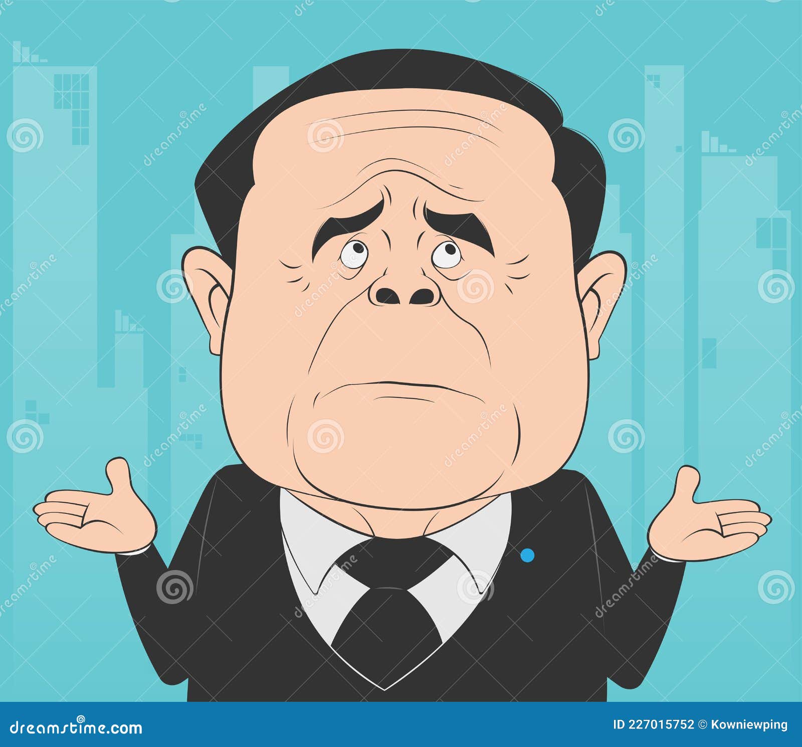 Cartoon Old Man with a Disinterested Expression Stock Vector ...