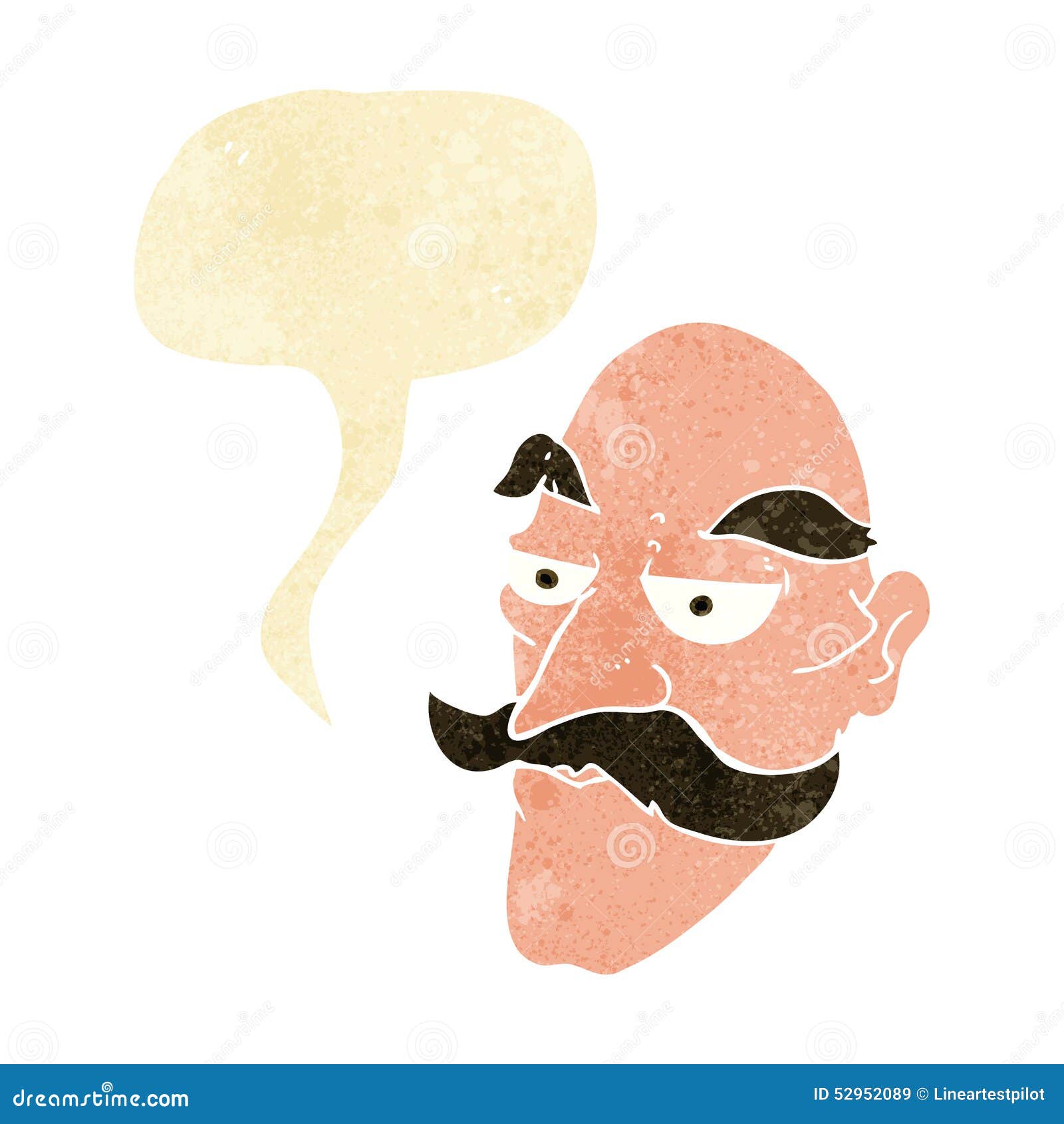 Cartoon Old Man Face with Speech Bubble Stock Illustration ...