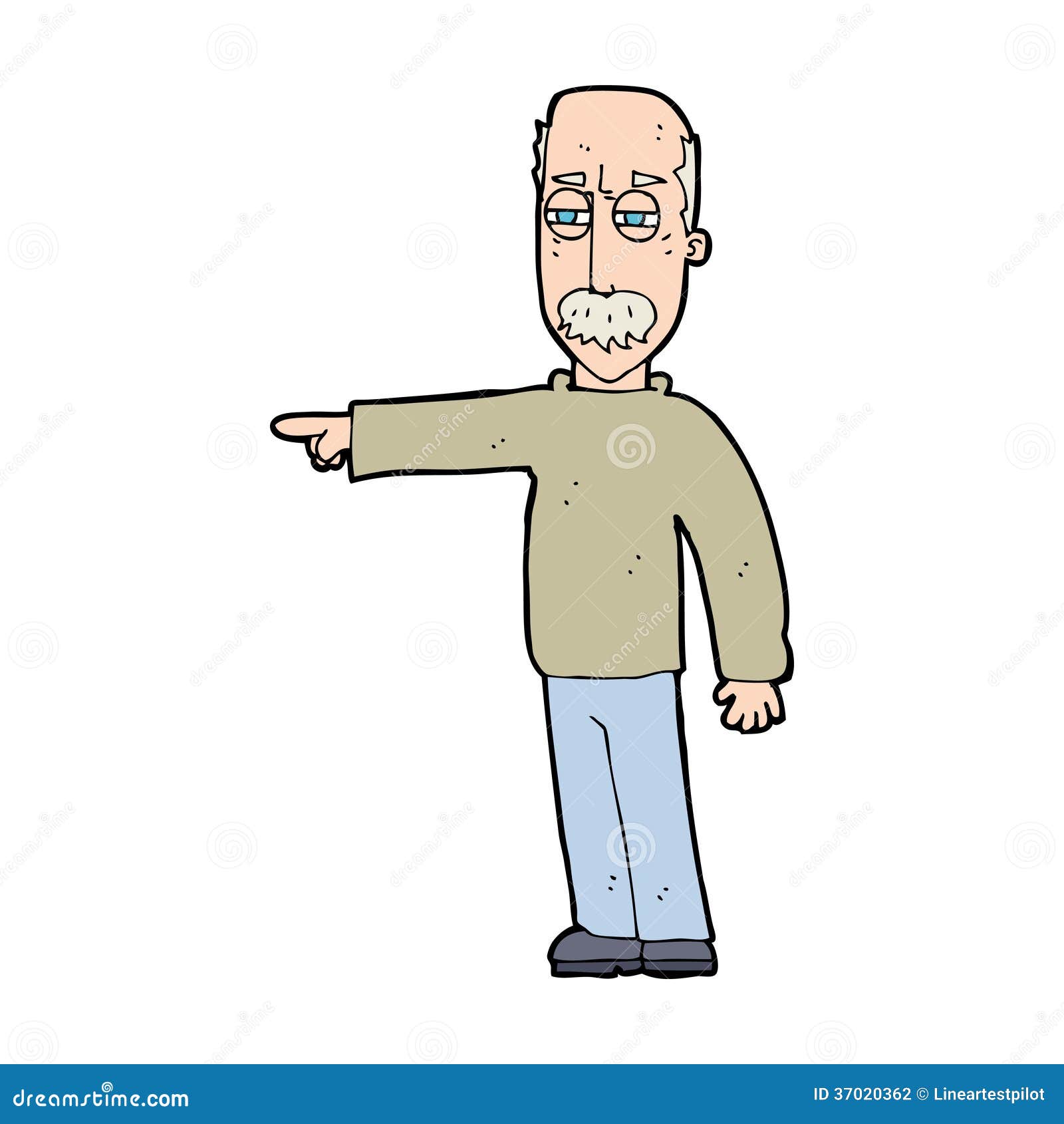 Cartoon Old Man Gesturing Get Out! Stock Vector - Illustration of male ...